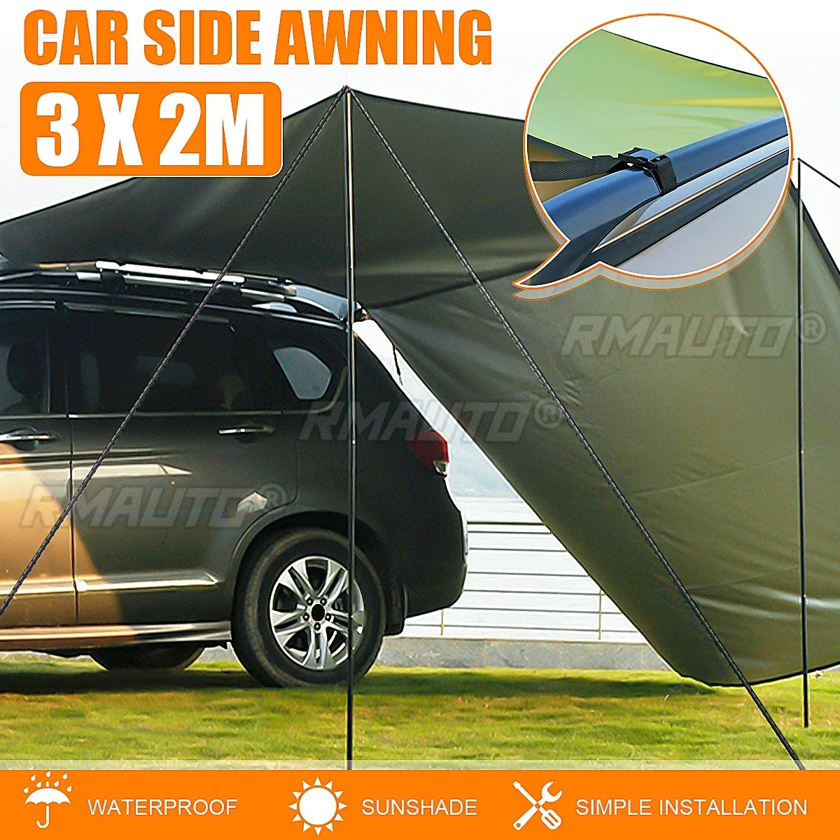 Car Side Awning Shelter Shade Camping Side Car Roof Top Tent Automobile ...