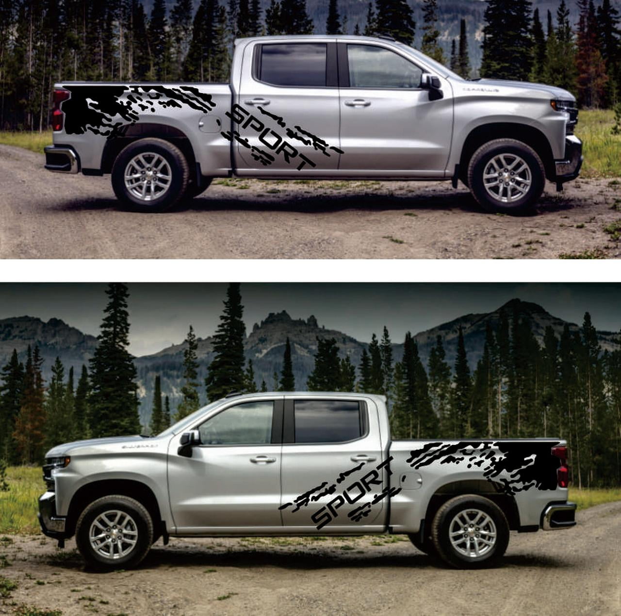 Car Side Body Stickers +Rear Trunk Graphic Decal Black For Off Road ...