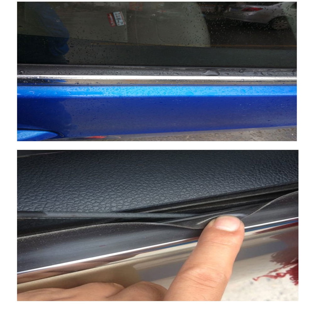 Car Side Door Window Glass Seal Weatherstrip Rain Visor 13FT Rubber ...