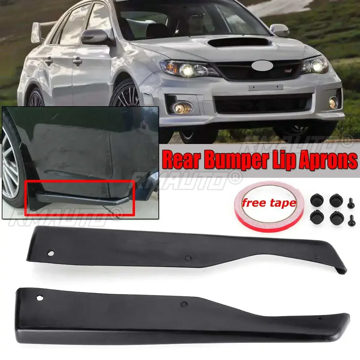 Car Side Rear Bumper Lip Diffuser Splitter Wrap Spoiler Canard Add-on ...
