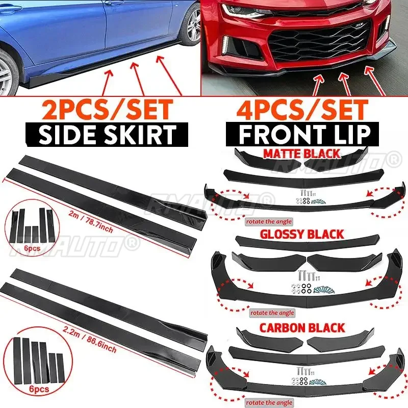 Car Side Skirt Extension Front Bumper Lip Mudguard Fender For Audi A3 ...