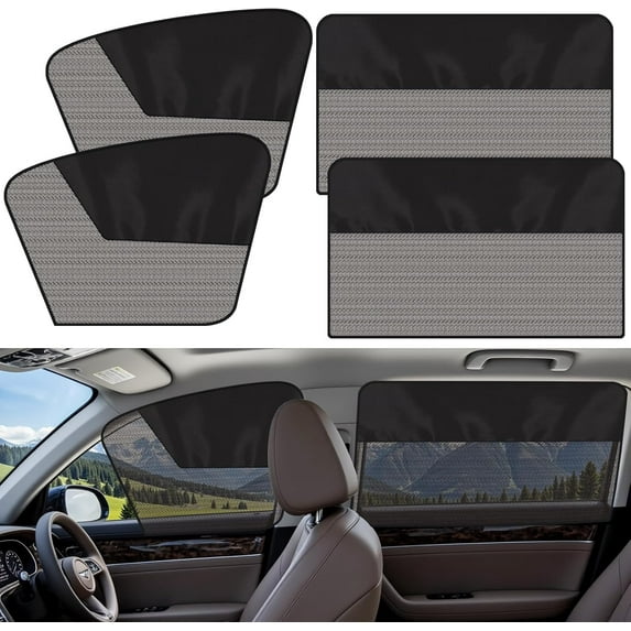 Car Side Window Sun Shades, 4 Pcs Magnetic Car Window Covers for Baby ...