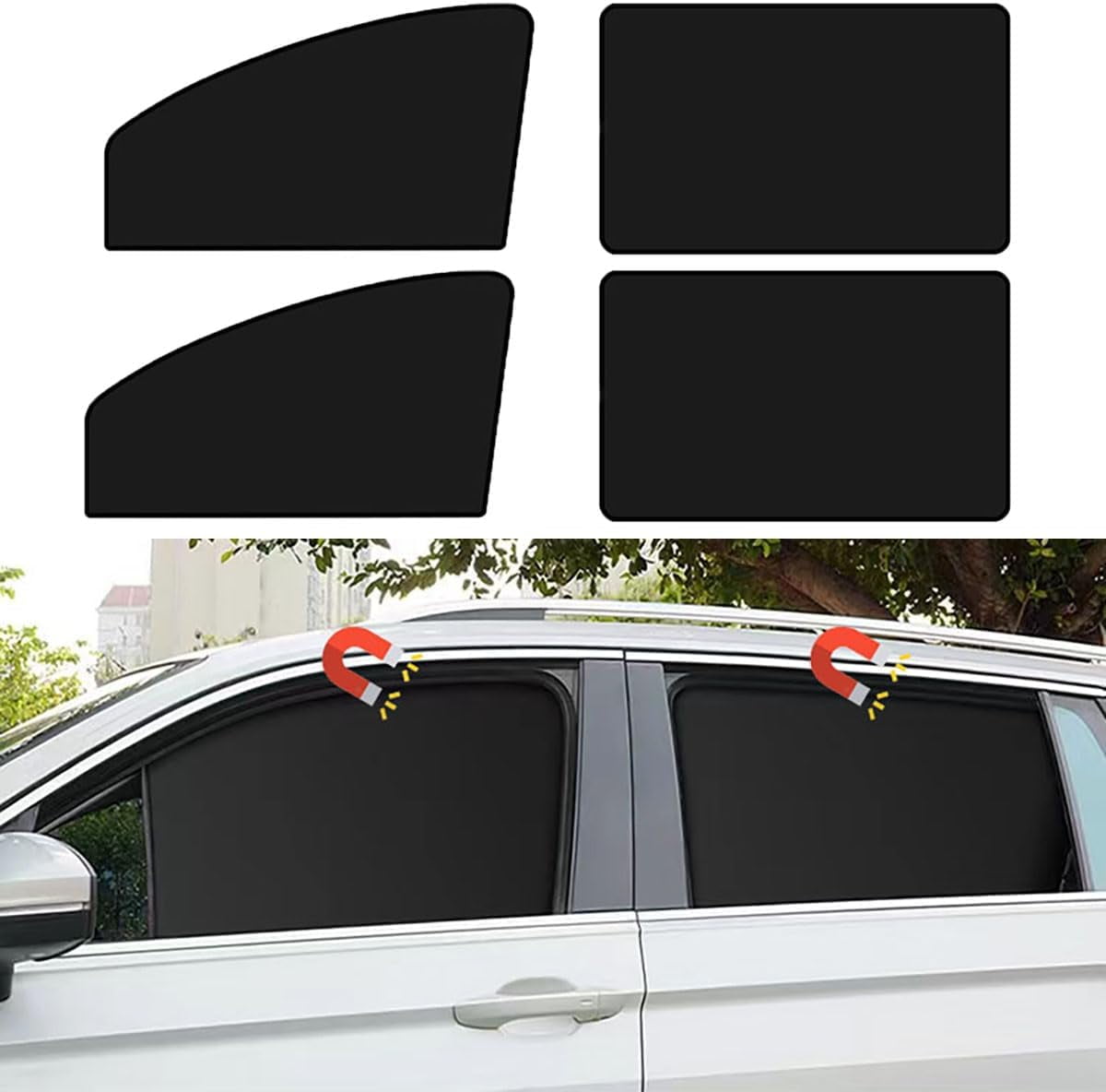 Car Side Window Sun Shades, Side Window Car Shade, 4 PCS Window ...