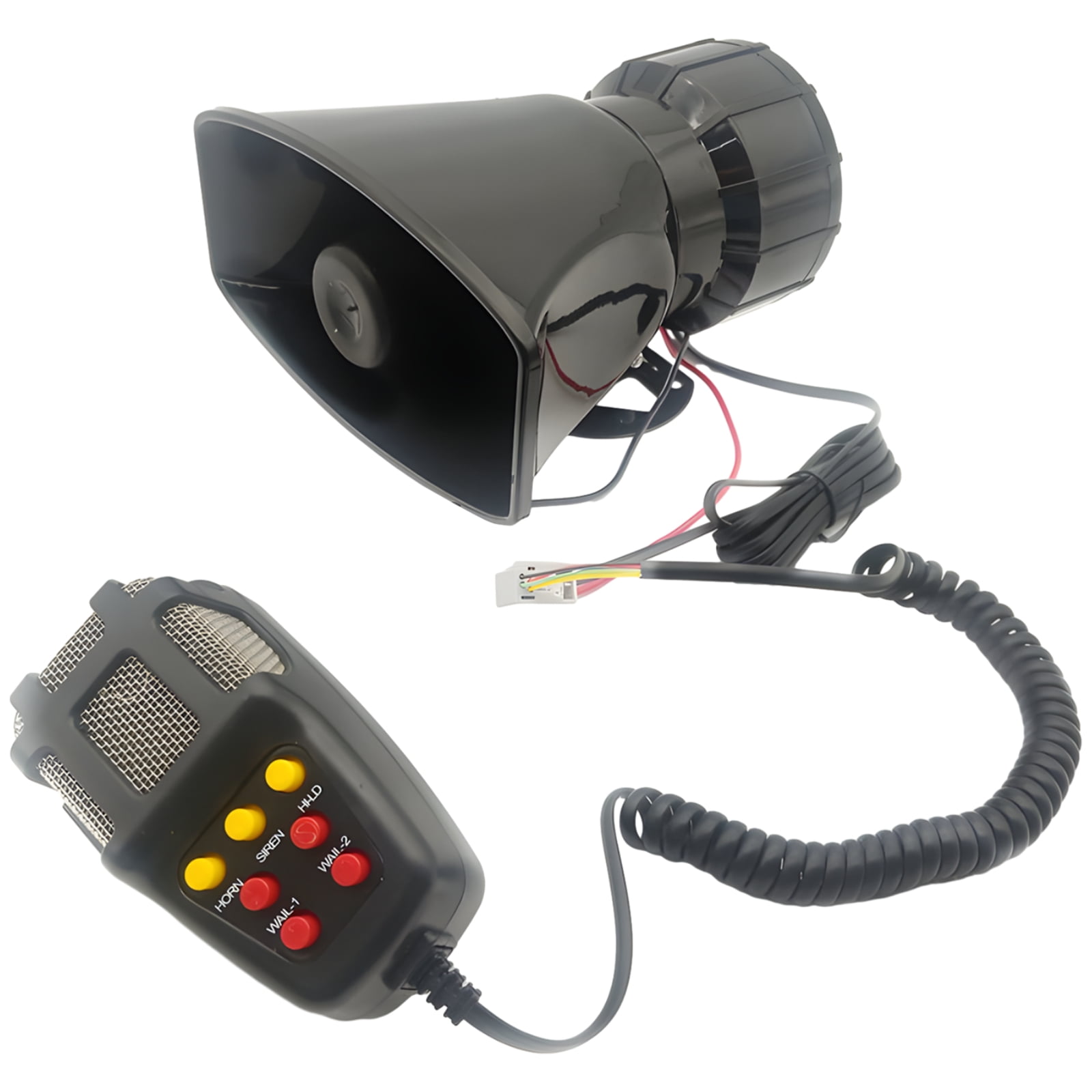 Car Siren Horn 12V 100W, 7 Tone Loudspeaker with Microphone PA System ...