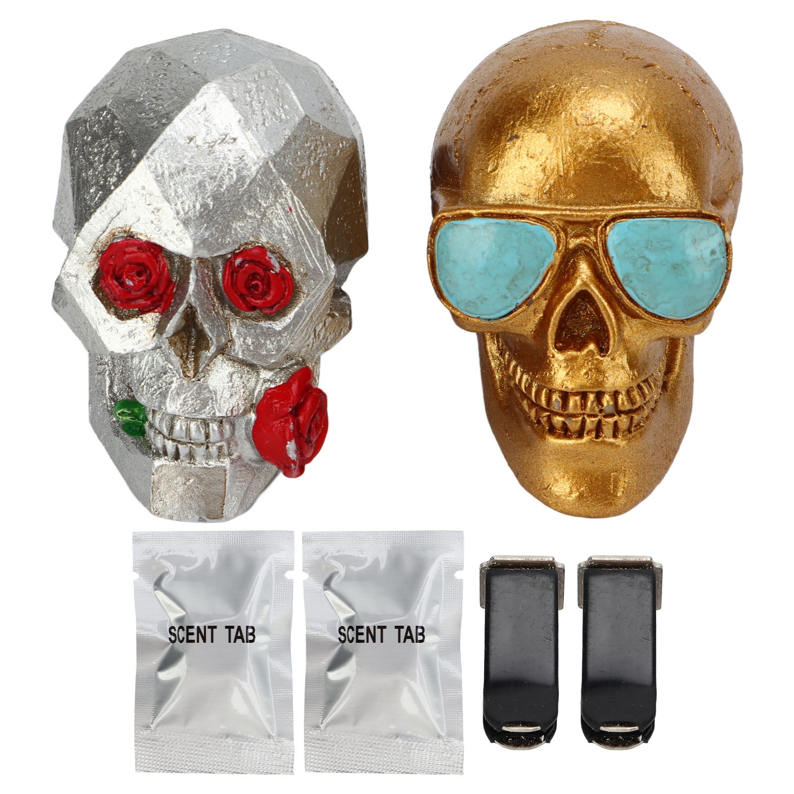 Car Skull Freshener Car Air Outlet Resin Skull Rose Aroma Diffuser ...