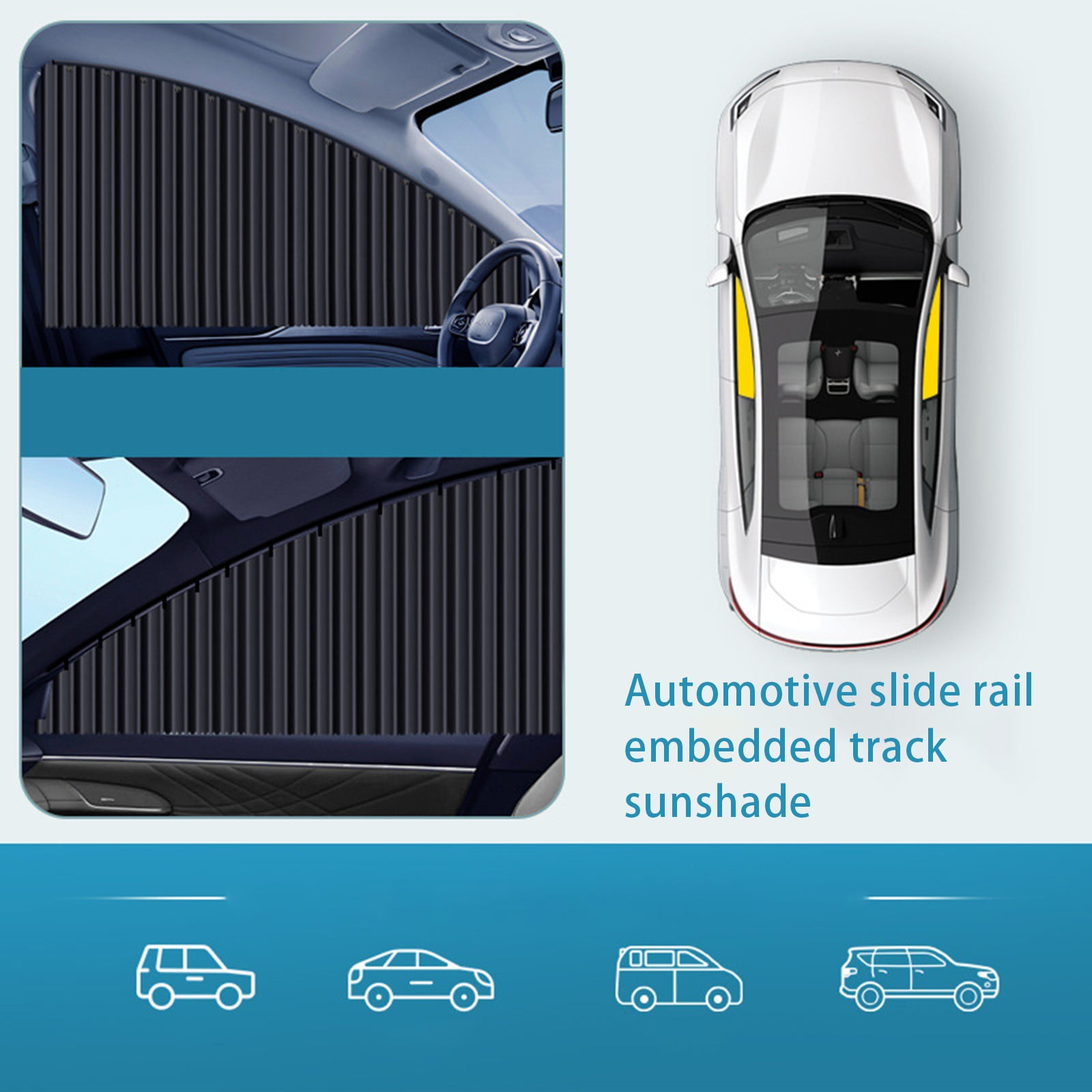 Car Slide Rail Embedded Track Sunshade, Car Sunshade, Car Curtain ...