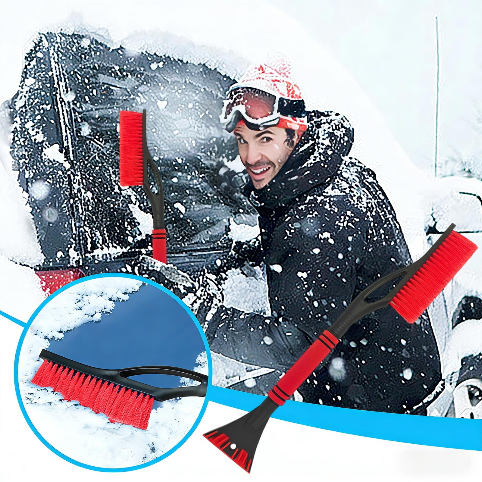 Car Snow Brush and Ice Scraper, Detachable Snow Shovel for Roof and ...