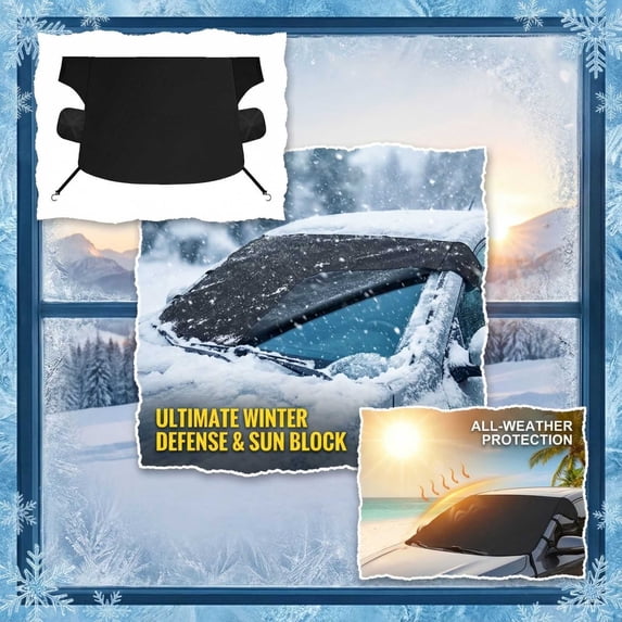 Car Snow Cover Magnetic, Thickened, Oversized Sunshade For Winter ...