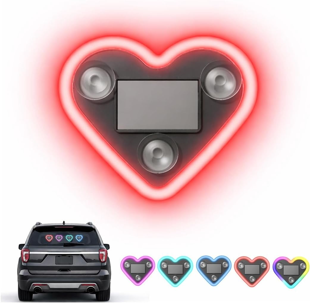 Car Solar Heart LED Light – Solar-Powered Heart Shaped LED Light for ...