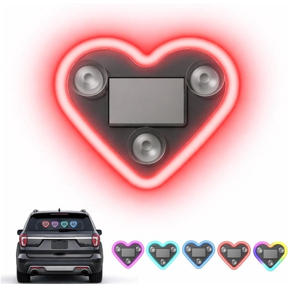 Car Solar Heart LED Light – Solar-Powered Heart Shaped LED Light for ...