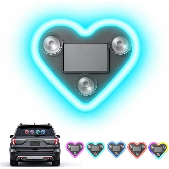 Car Solar Heart LED Light – Solar-Powered Heart Shaped LED Light for ...
