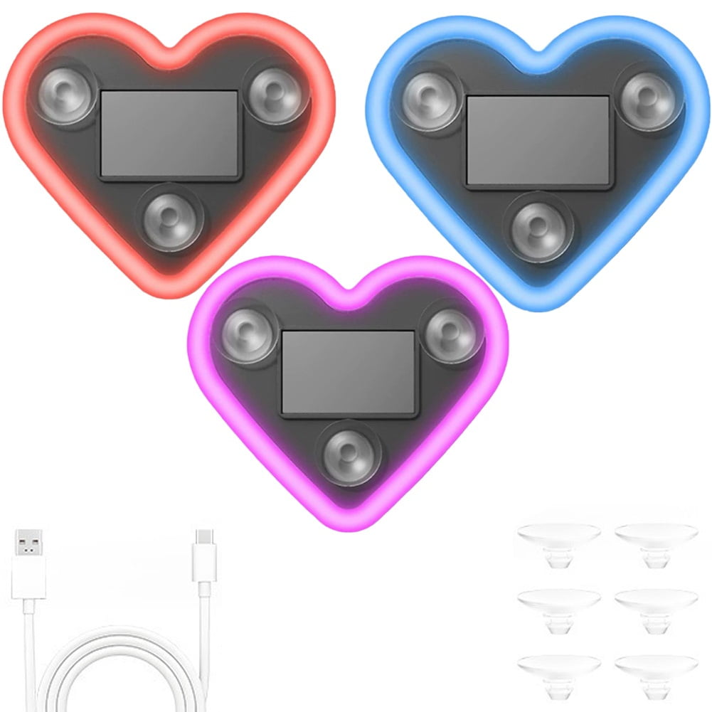 Car Solar Heart LED Light, Solar Powered Wireless LED Heart Shape C ...
