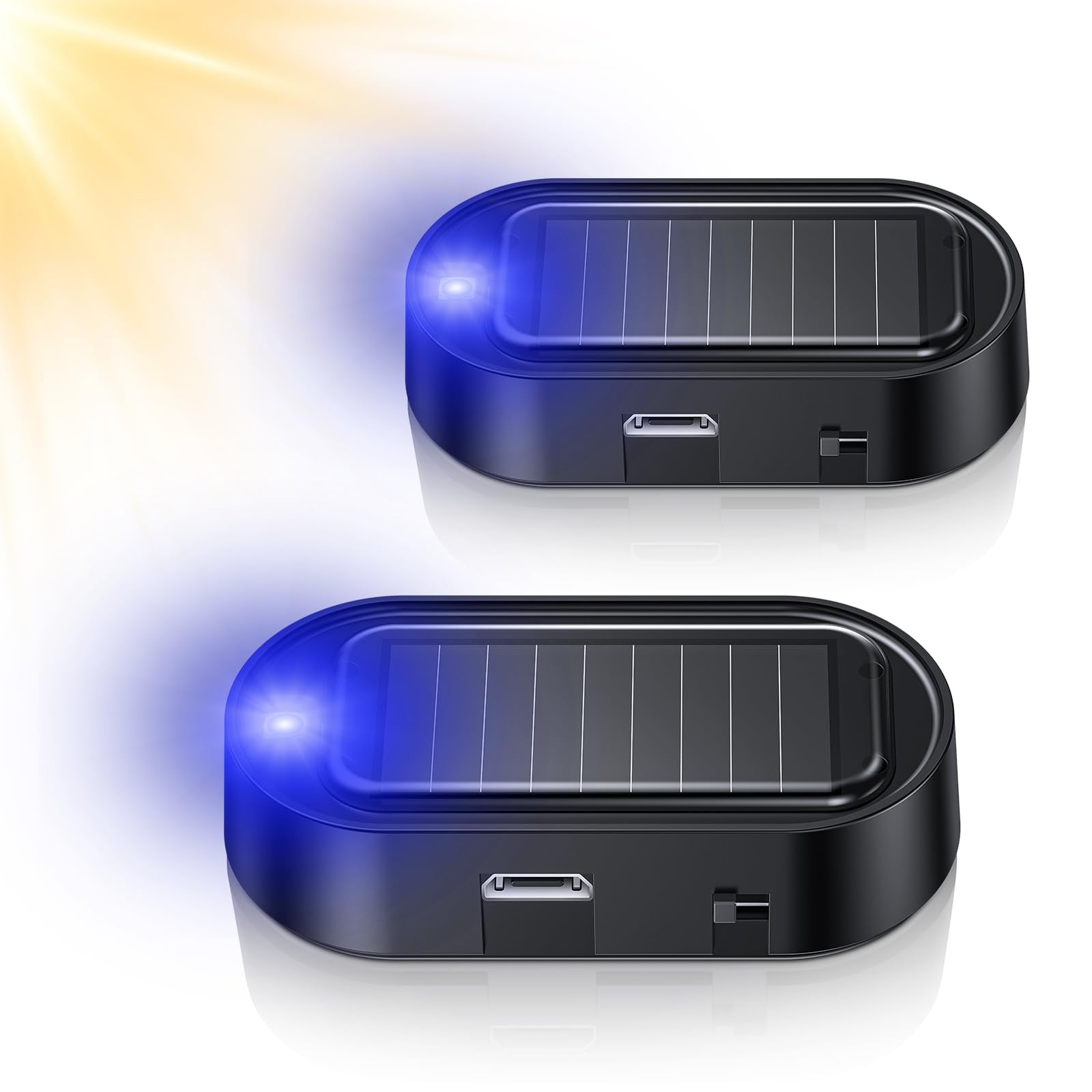 Car Solar Power Simulated Dummy Alarm, Car Security Anti-Theft LED ...