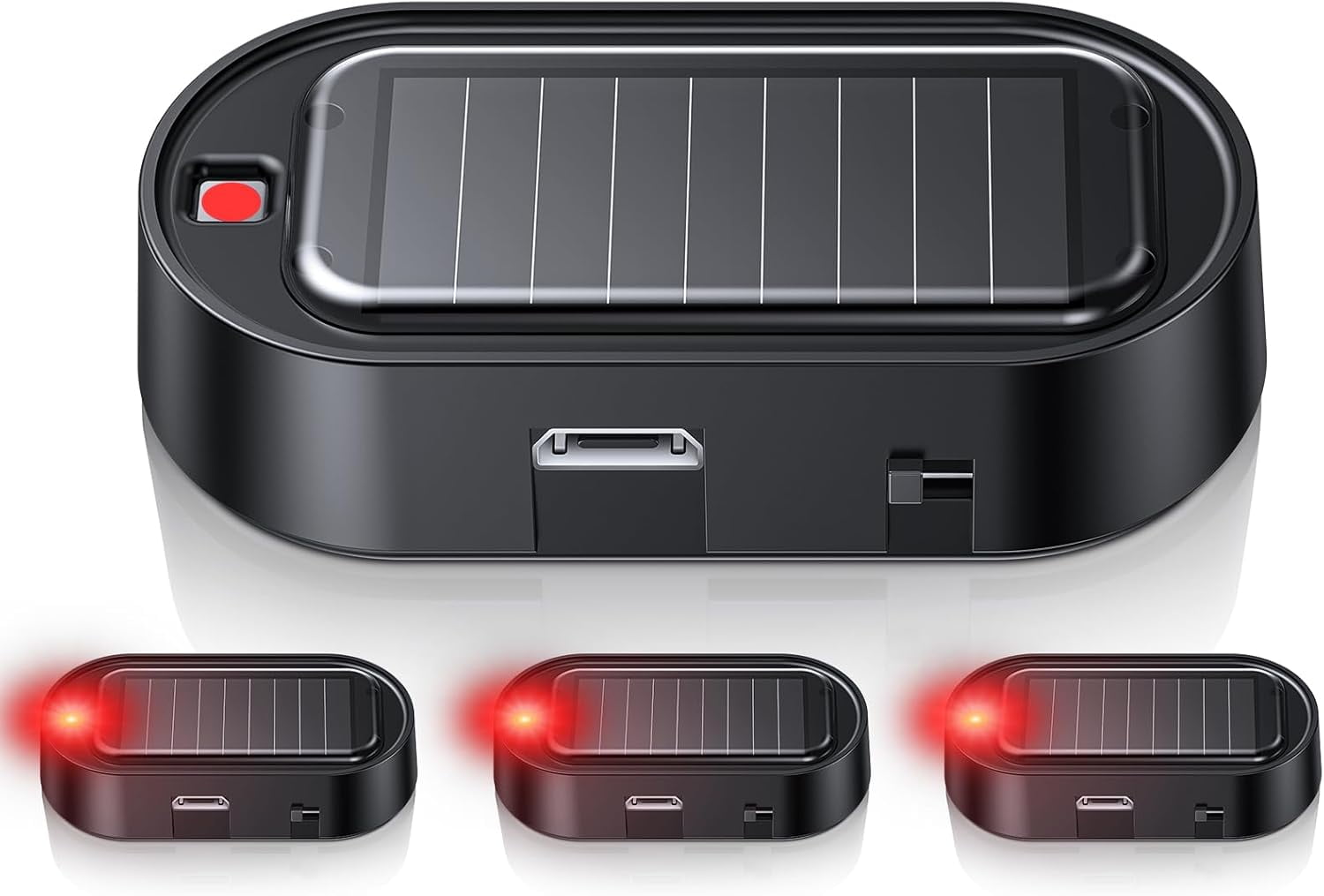 Car Solar Power Simulated Dummy Alarm, Vehicles Security Anti-Theft LED ...