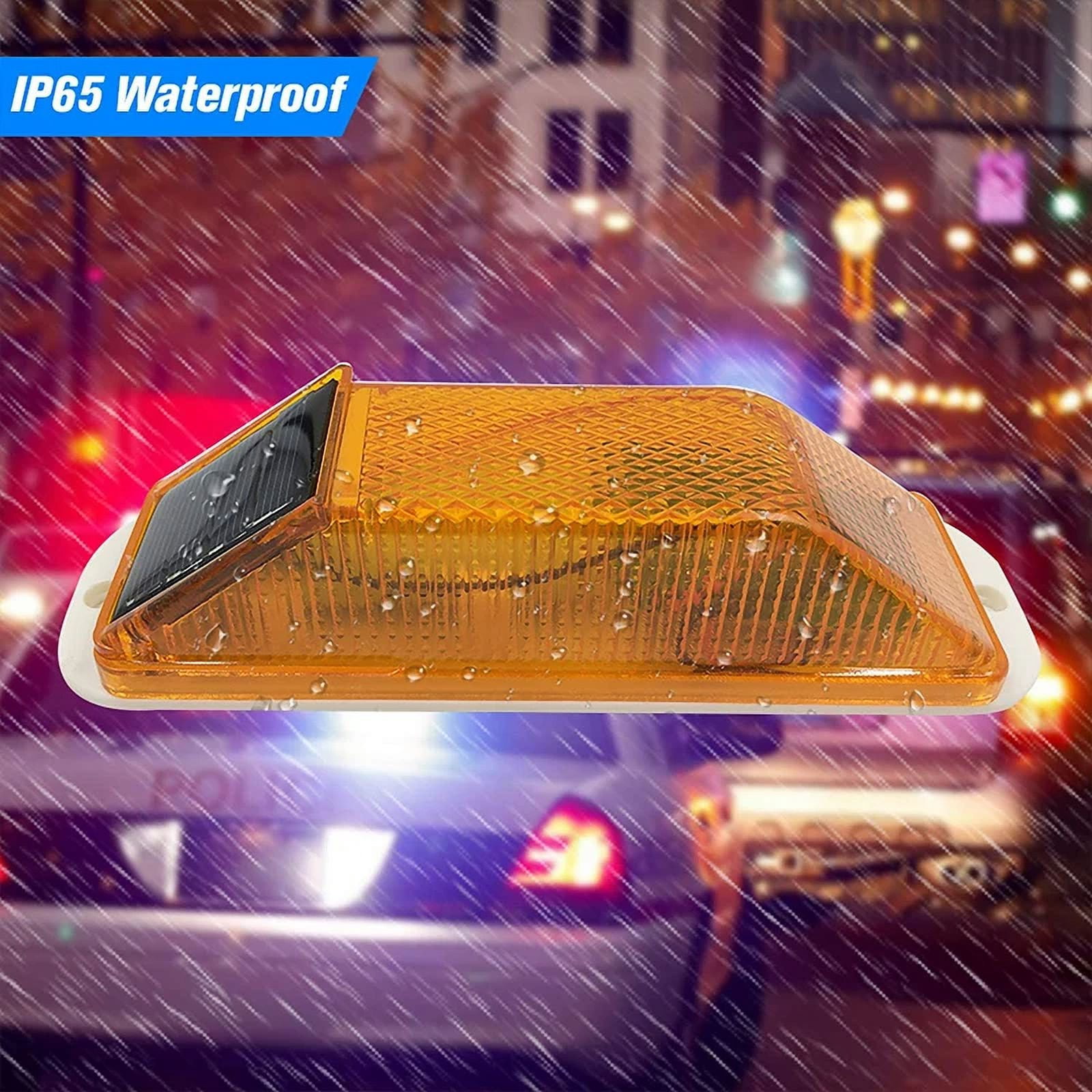 Car Solar Strobe Warning LED Lamp Chip Control Bridge Rechargeable ...