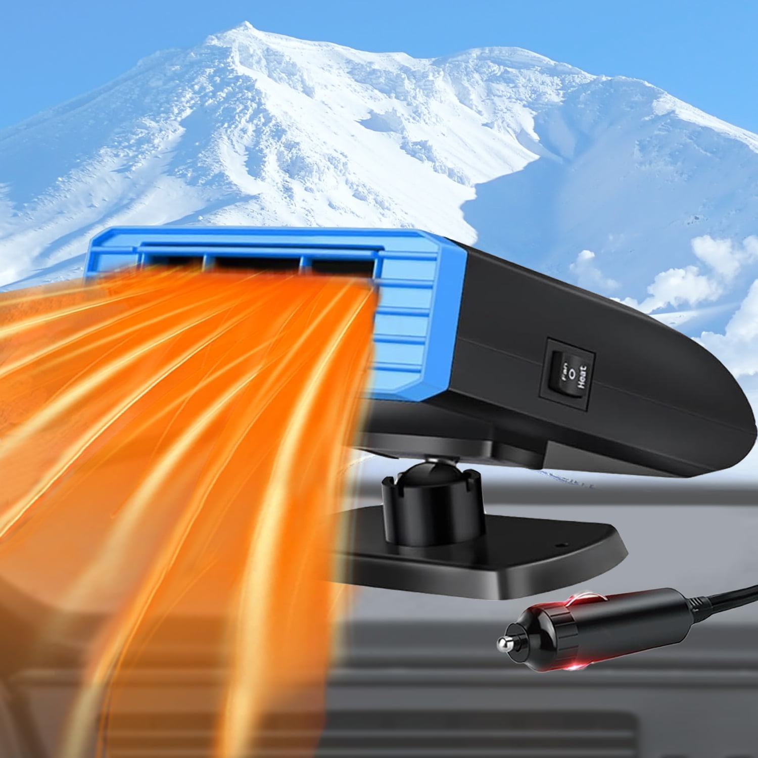 Car Heater 2 in 1 Fast Heating and Cooling Fan, 12V Windshield Defrost ...