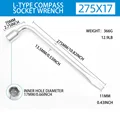 Car Spare Tire Lug Wrench - L type Hexagonal Head 17/19/21mm Slotted ...
