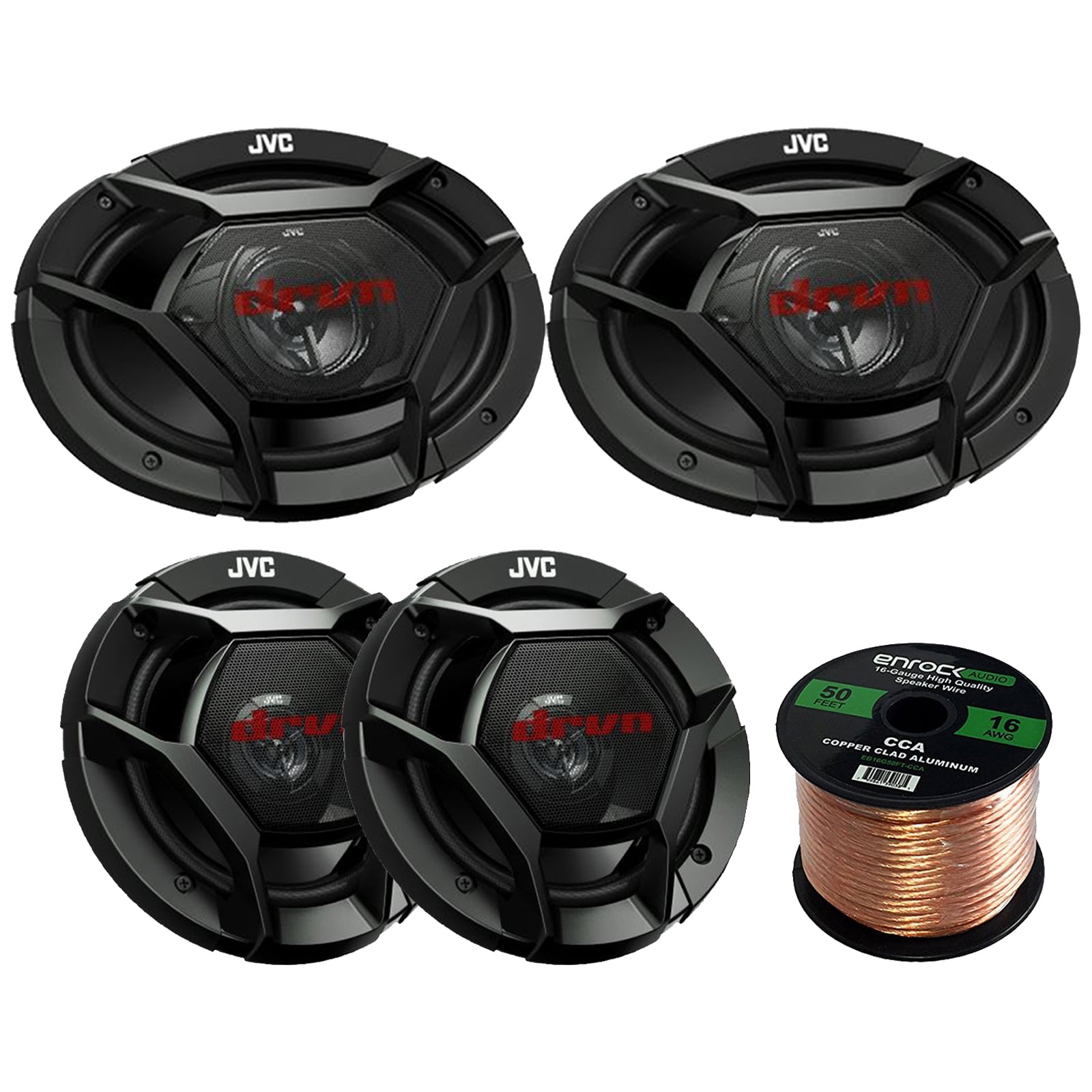 Car Speaker Bundle Combo: 2x JVC DR621 6.5" 2-Way 600 Watt And 2x DR6931 6x9" Inch 1000-Watt 3 ...