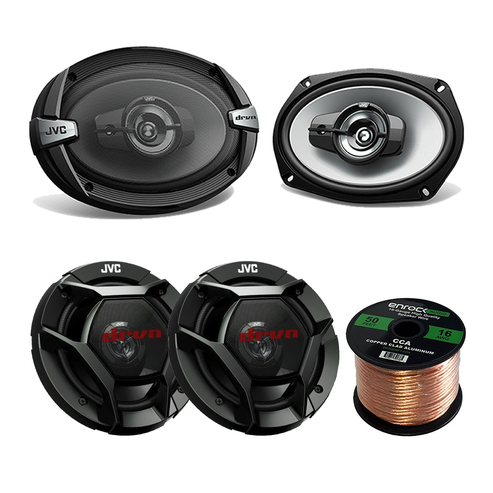 Car Speaker Package Of 2x JVC CS-DR6930 6x9" 500 Watt 3-Way Vehicle Stereo Coaxial Speakers ...