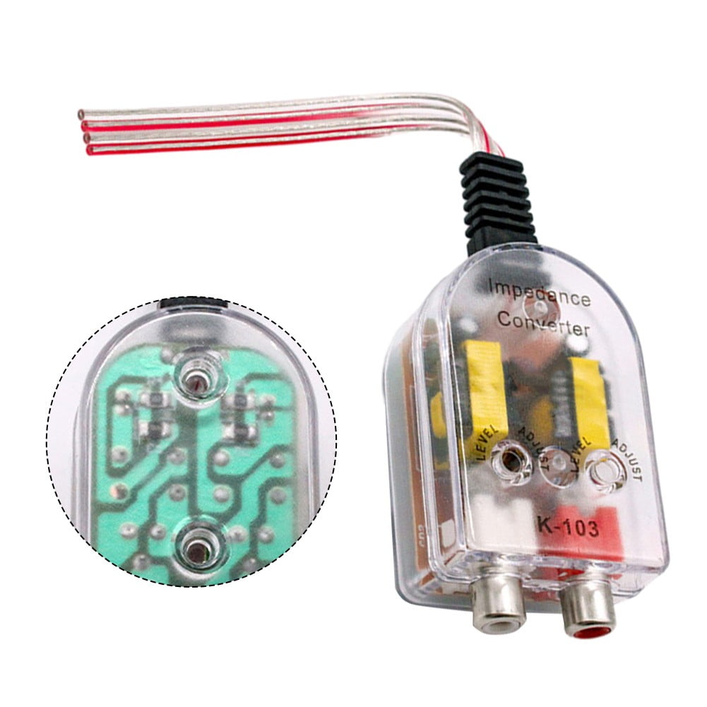 Car Speaker To Level Adaptor 12V Car Stereo Line Audio Converter ...