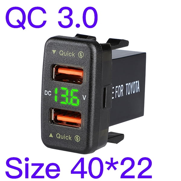 Car Splitter Socket For Toyota Usb Charger QC3.0 Cigarette Lighter ...