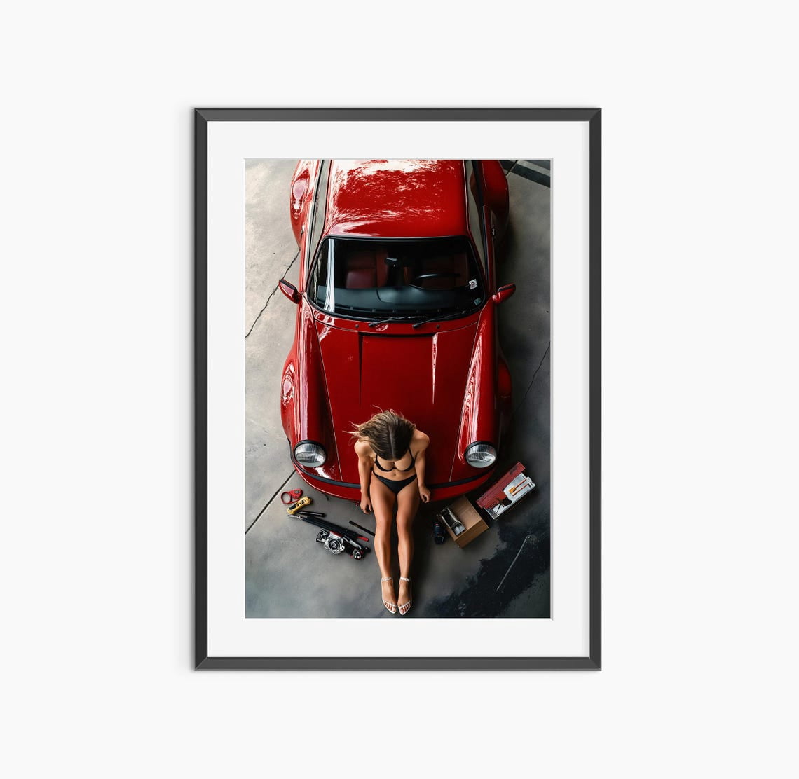 Car Sports Car Garage Retro Portrait PRSH29 Photography Museum Quality ...