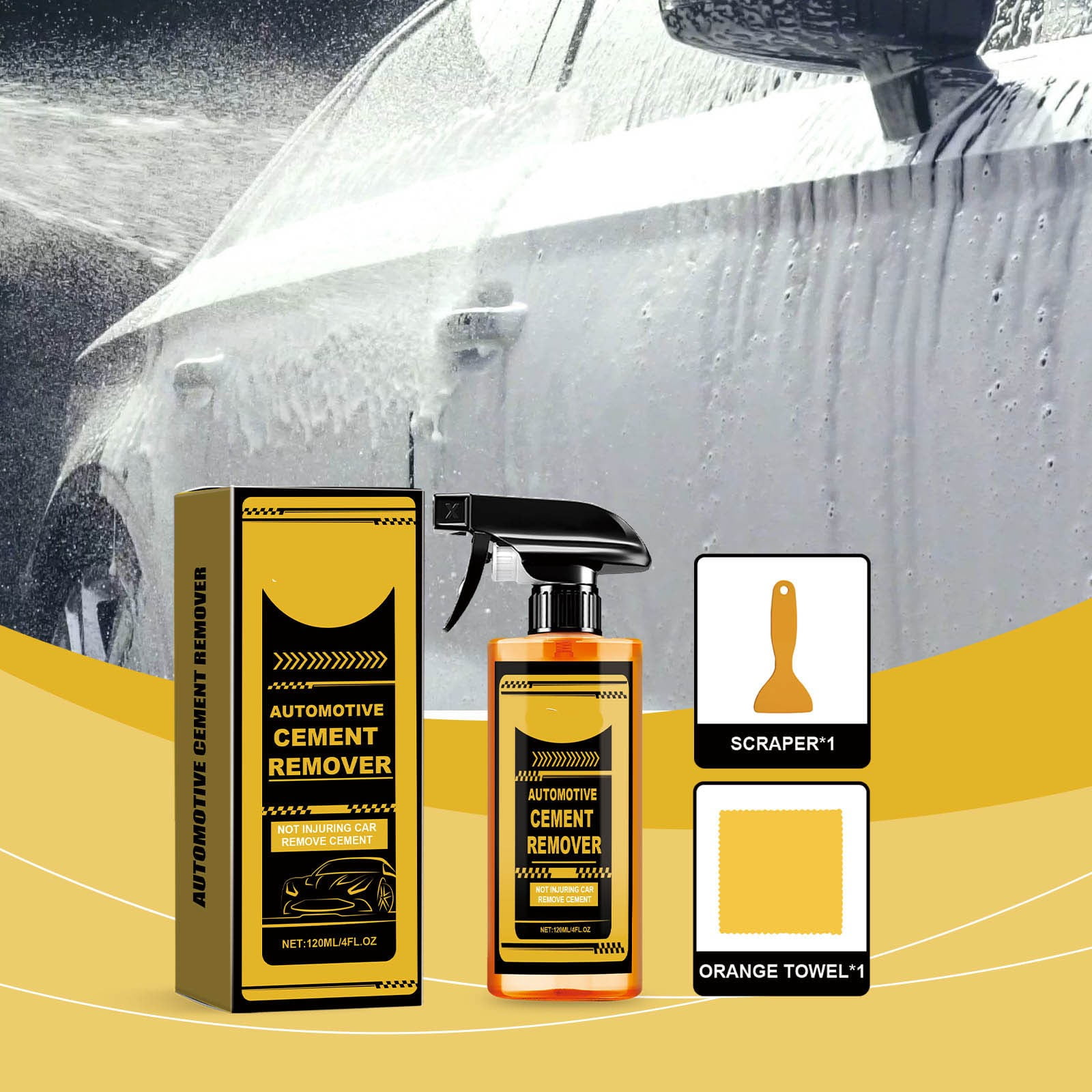 Car Stain Cleaner 120ml | Rapid Cement Residue & Grime Remover for Car ...