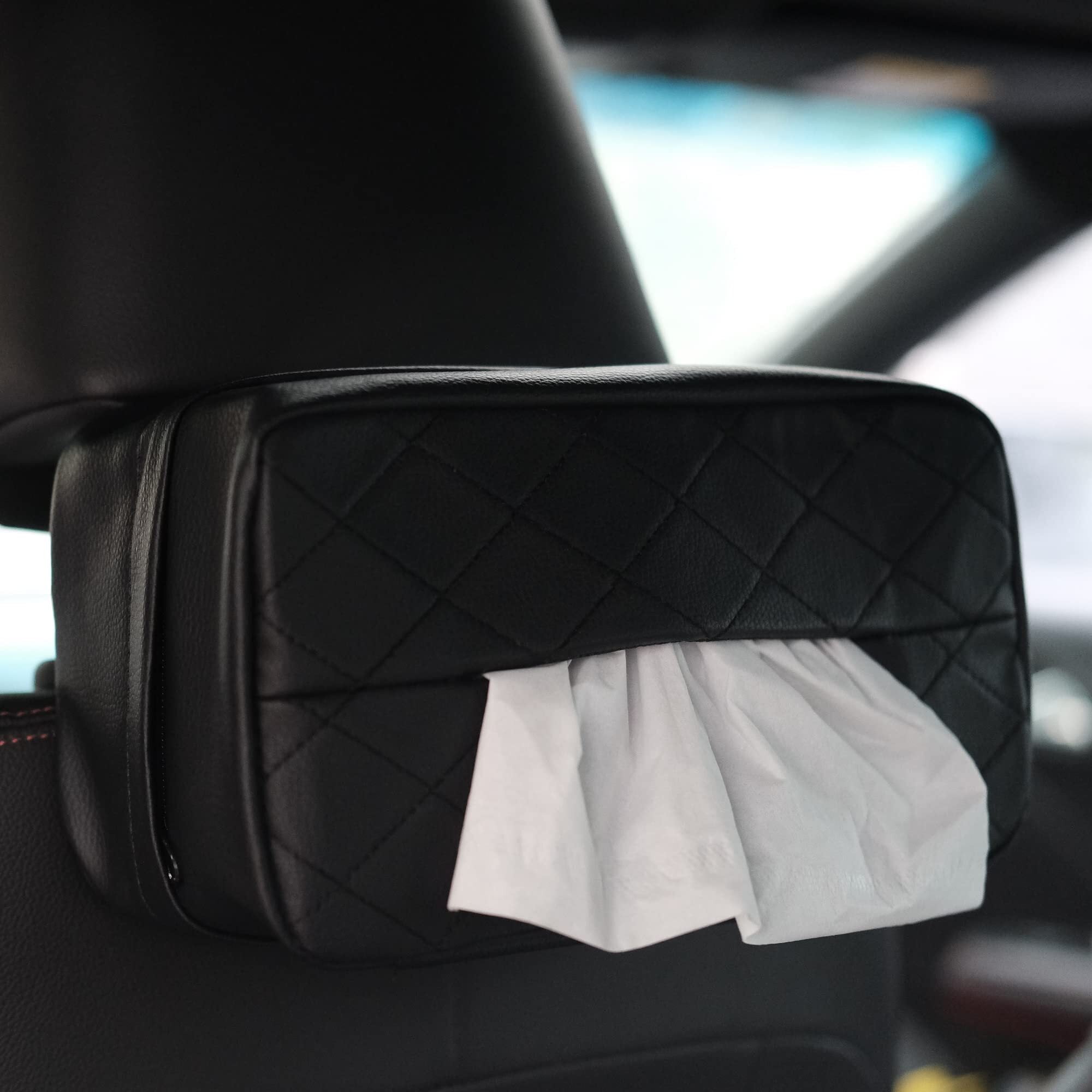 JoyGrow Car Tissue Holder, PU Leather, Black, Fits 120 Tissues, Velcro Strap - Walmart.com