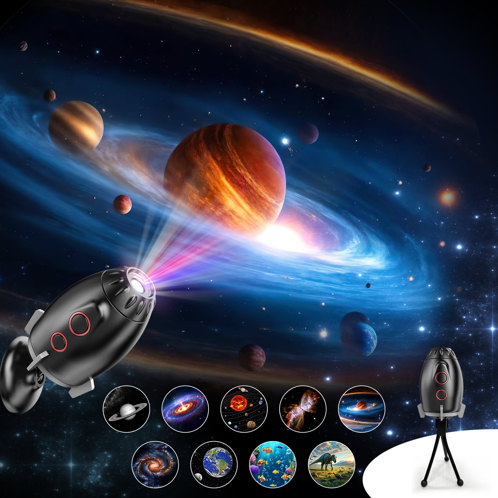 Car Starry Sky Projector Light, 9 Film Discs Atmosphere Night Light ...