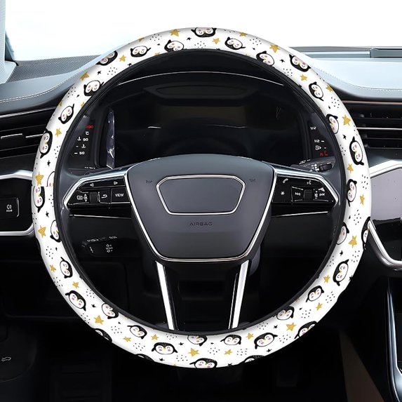 Car Steering Wheel Cover, Anti-Slip Breathable Elastic Neoprene 15 Inch ...