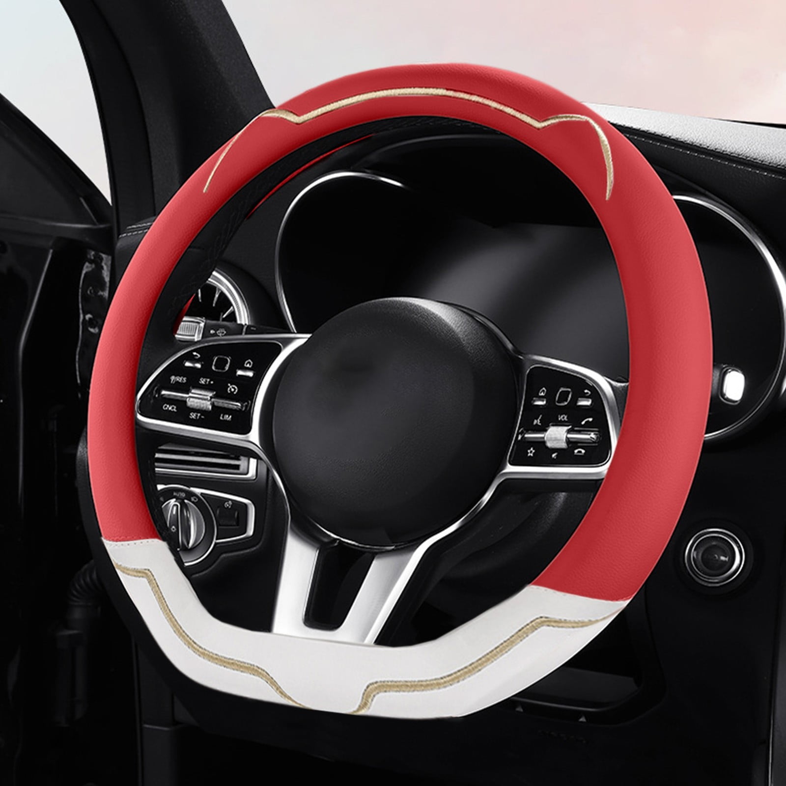Car Steering Wheel Cover, Anti-Slip Cover, Thin Sports Design, Wear ...