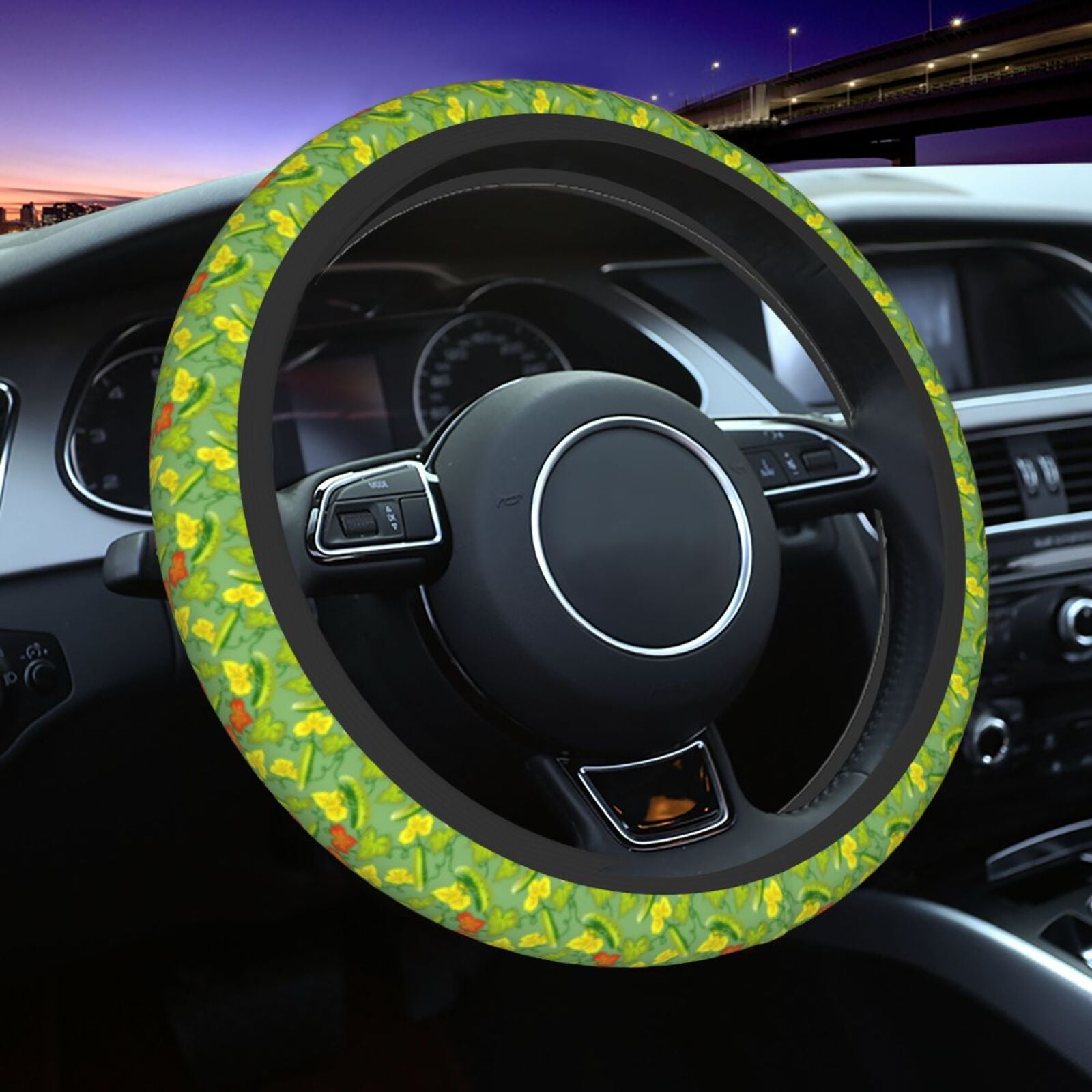 Car Steering Wheel Cover - Cucumber ratta flower Non-Slip Steering ...
