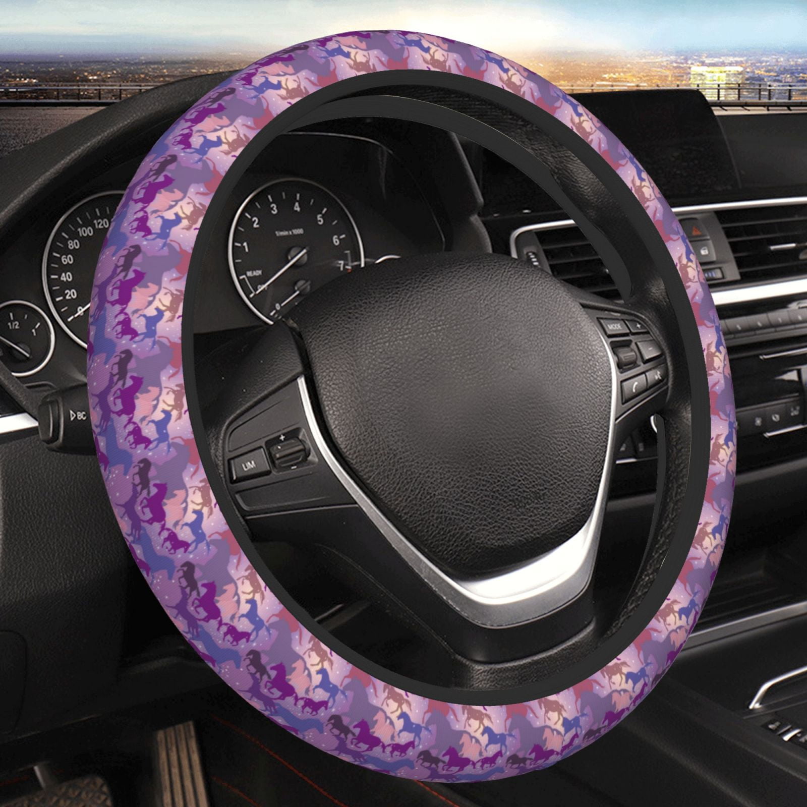 Car Steering Wheel Cover - Fantasy Cool Horse Gradient Color Universal ...