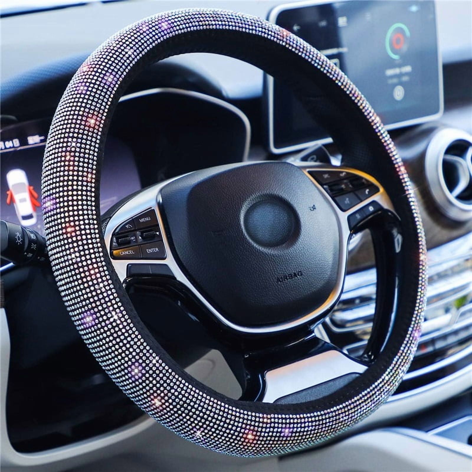 Car Steering Wheel Cover Pink for Women Girls Cute Bling Accessories 15 ...