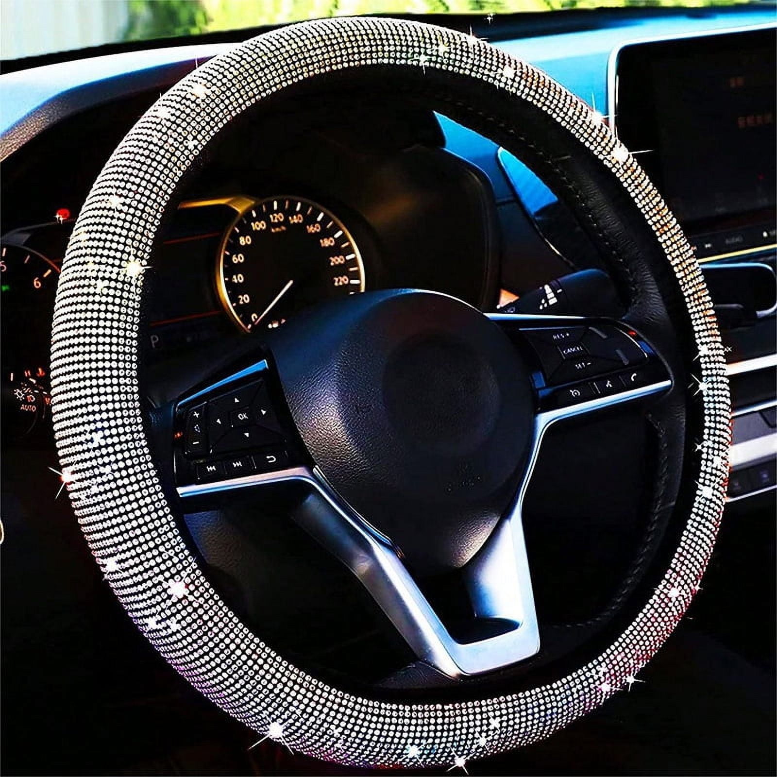 Car Steering Wheel Cover Universal Fit for 15 Inches Diameter, Bling ...