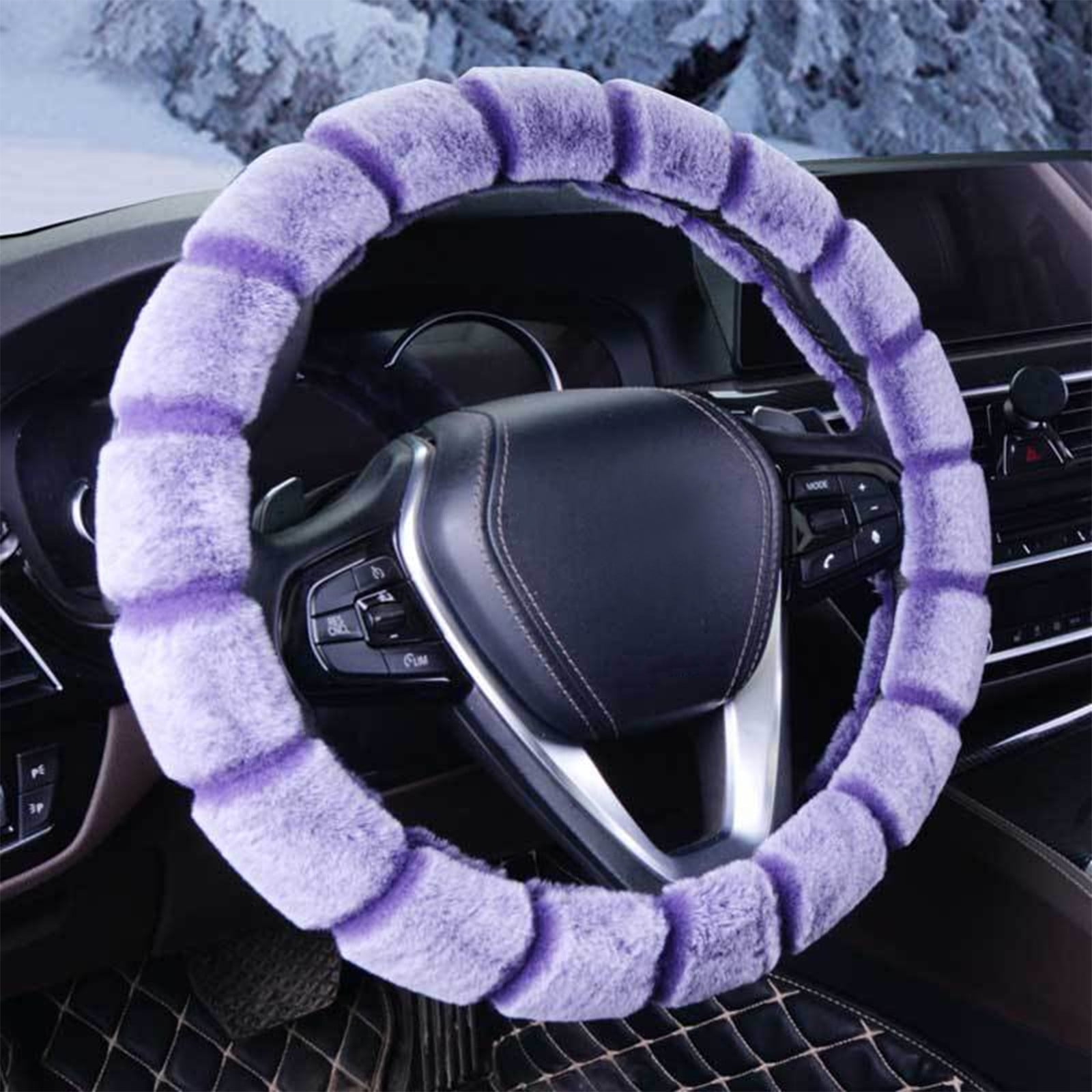Car Steering Wheel Cover, Universal Handle Wrap, Imitation Wool Texture ...