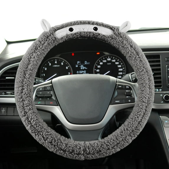 Car Steering Wheel Cover • Winter Faux Mink Fleece Warm Grip • 15” 38cm ...