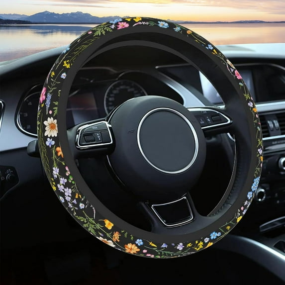 Car Steering Wheel Cover for Women Men, Non-Slip Breathable Steering ...
