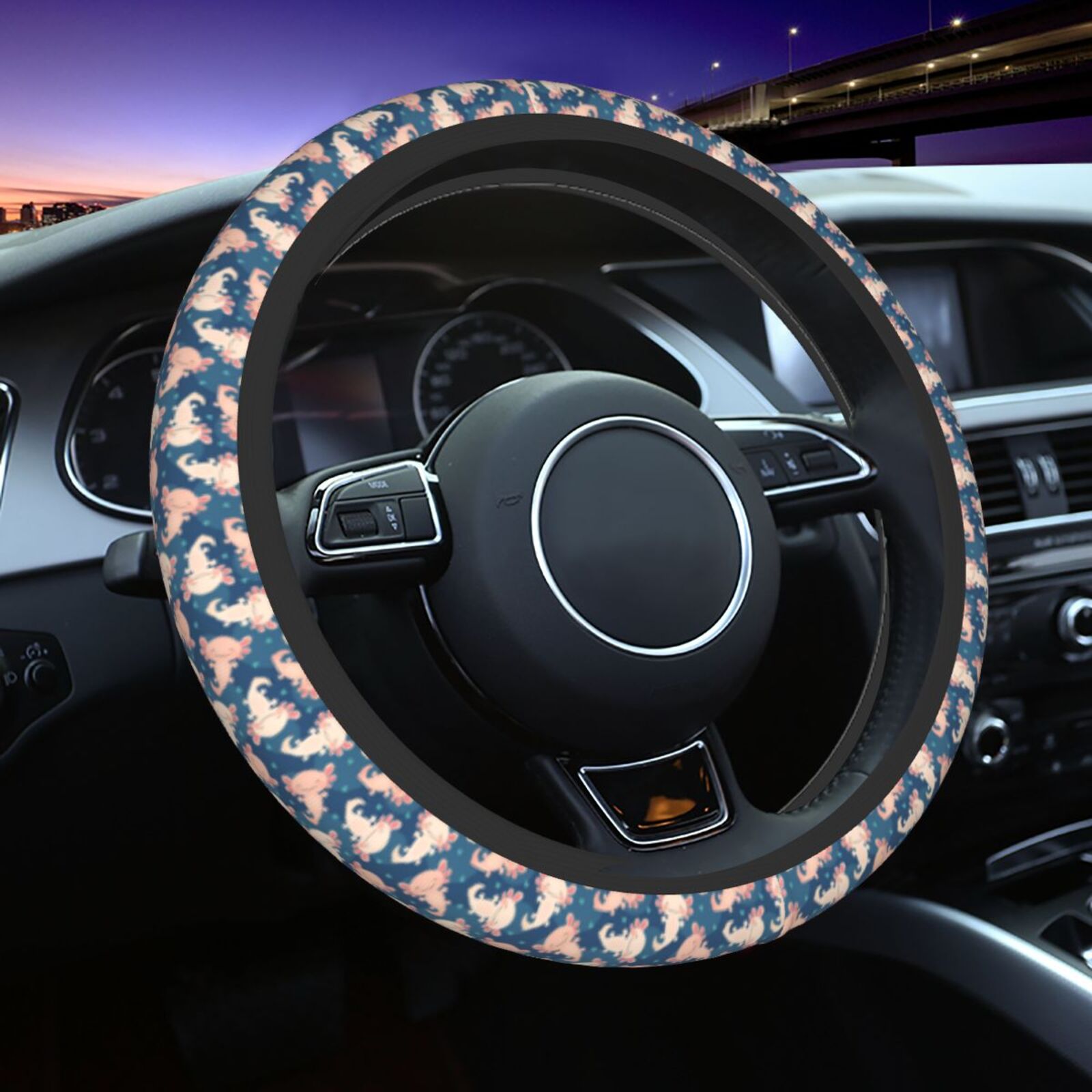 Car Steering Wheel Cover - axolotl kawaii heart cute Non-Slip Steering ...
