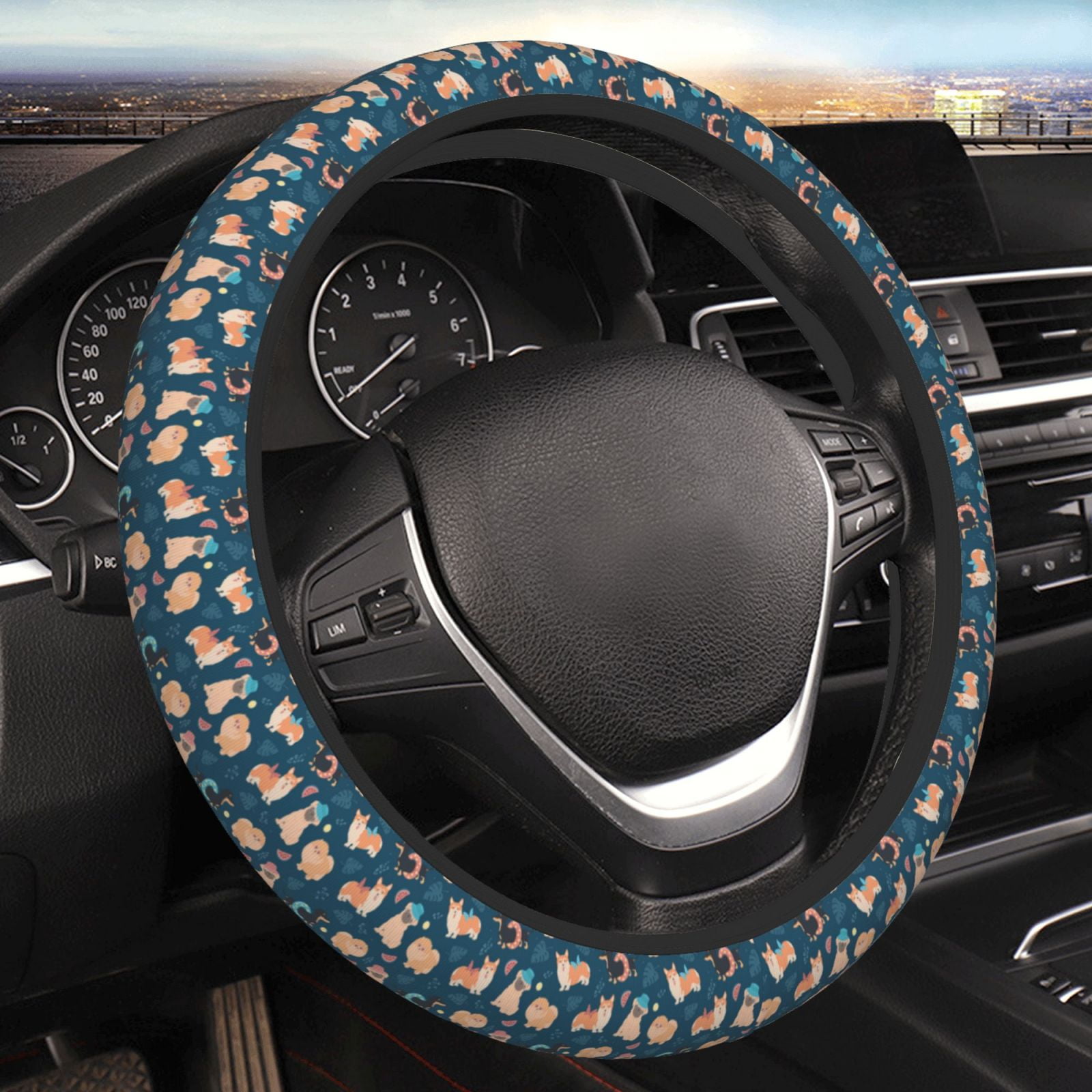Car Steering Wheel Cover - cartoon Dog leaf Watermelon Universal Car ...