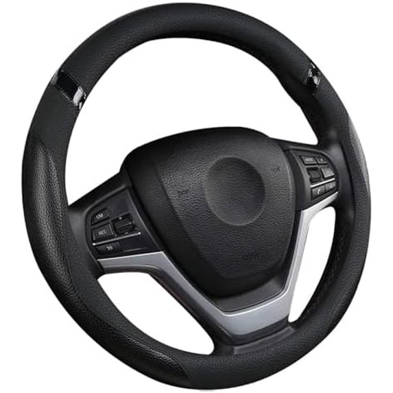 Car Steering Wheel Cover for Men Women Universal Leather Steering ...