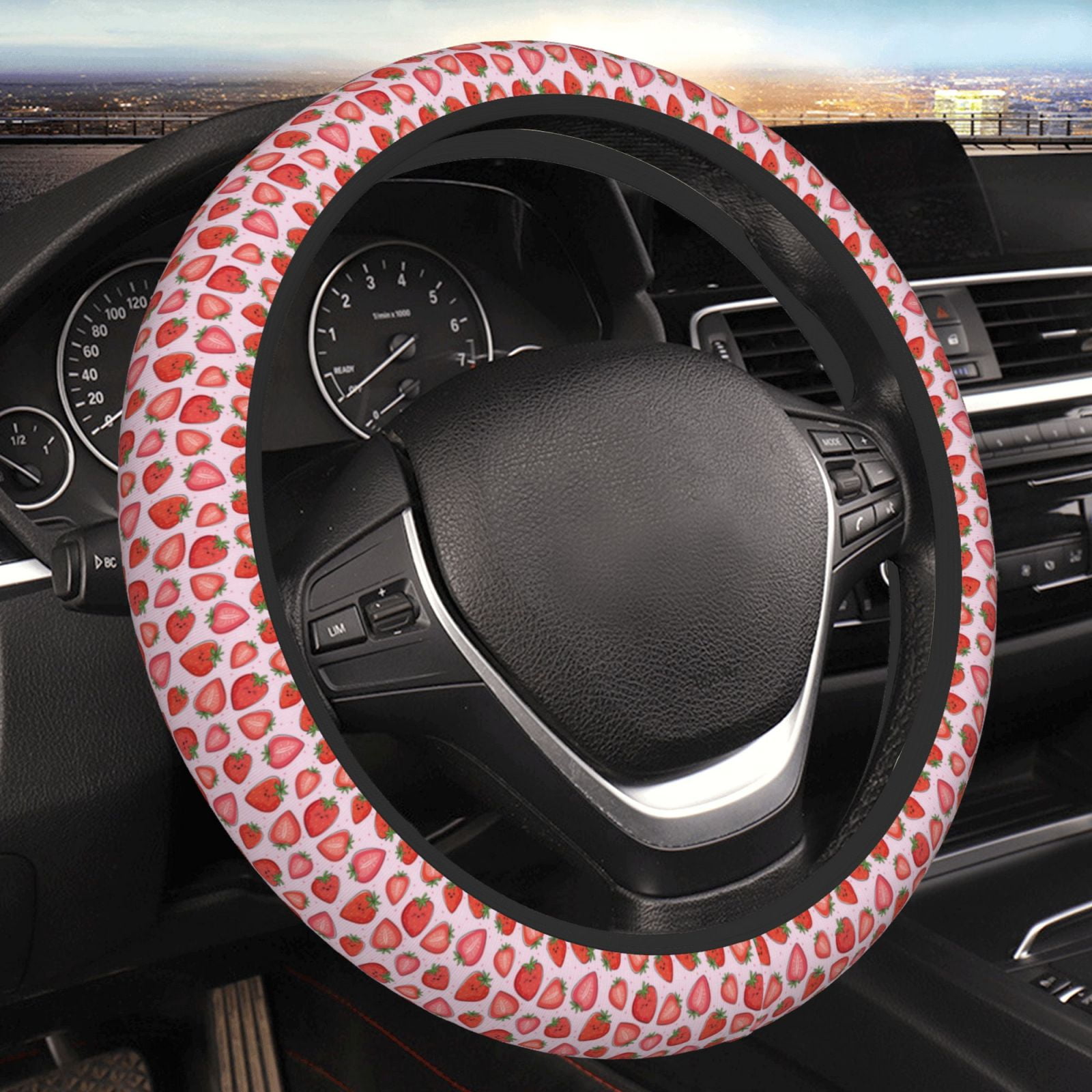 Car Steering Wheel Cover - kawaii strawberry fruits Non-Slip Thick ...