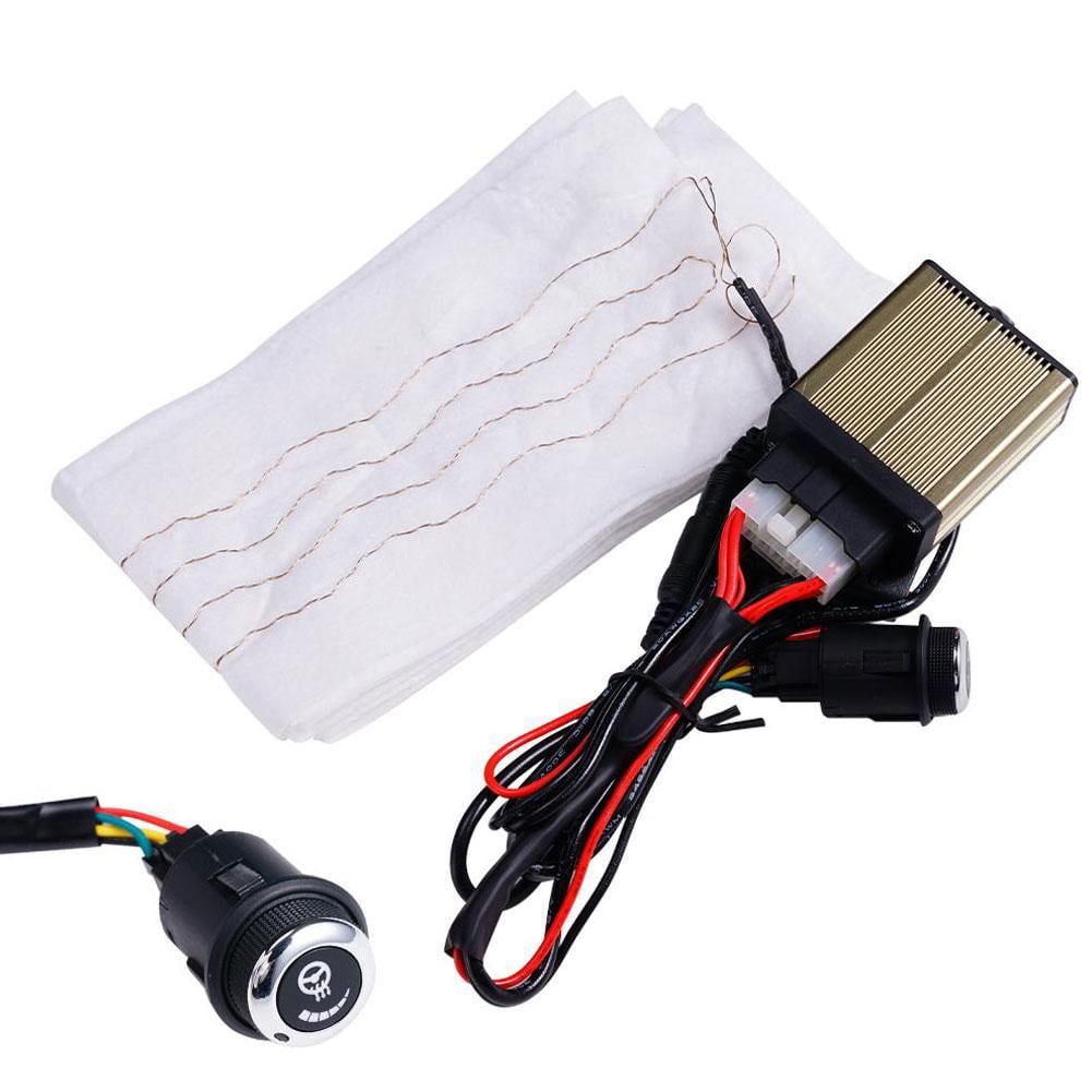 Car Steering Wheel Heating Kit 6 Gears Plastic Heat Pads Red Blue LED ...