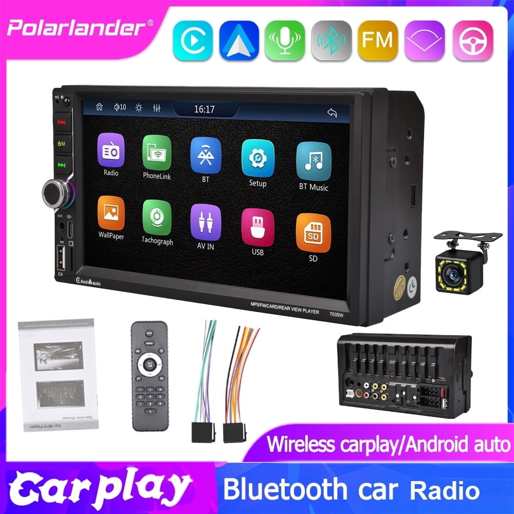 Car Stereo 12v with Rear View Camera 7" 2 Din Car Radio Bluetooth ...