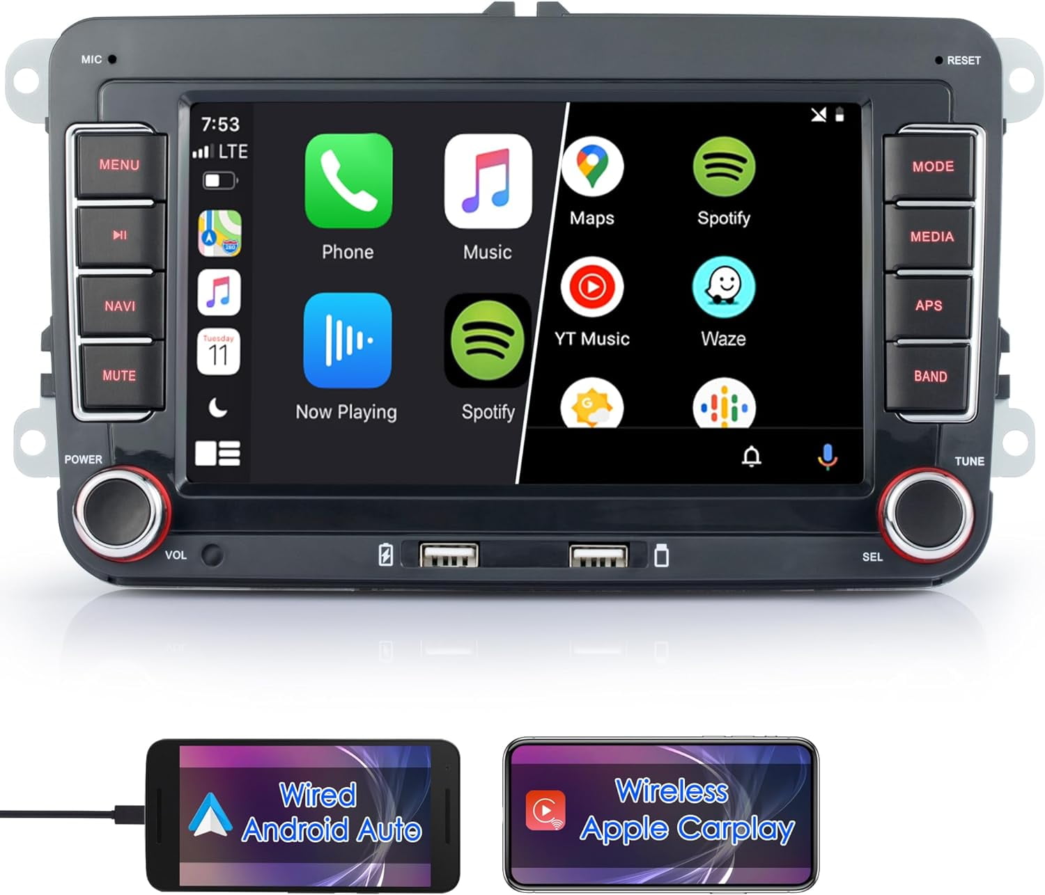 Car Stereo, Android 13 Autoradio Bluetooth per VW, Skoda, Seat, 7 ...
