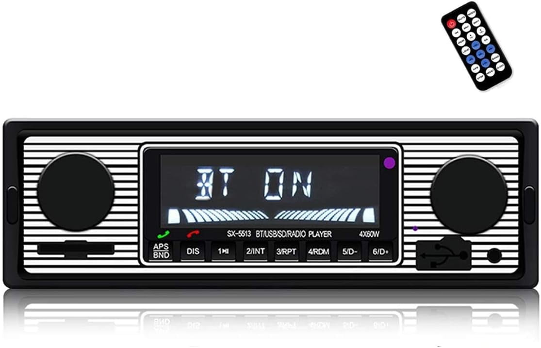 Polarlander 1 Din Remote Control Car Stereo with Bluetooth, USB/SD, 12W Power, MP3 Player ...