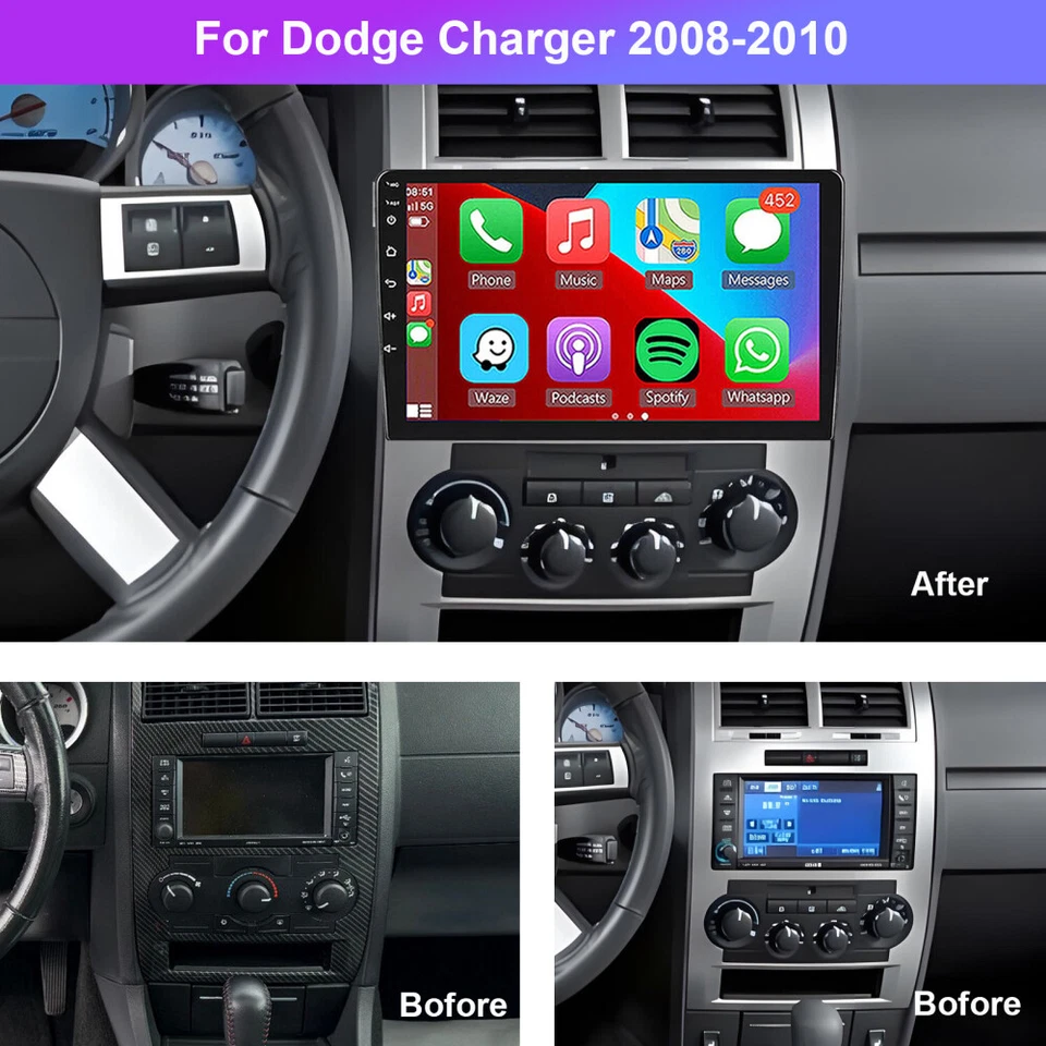 Car Stereo for Dodge Charger/Avenger 2007-2010, 4GB + 64GB 10" HD ...