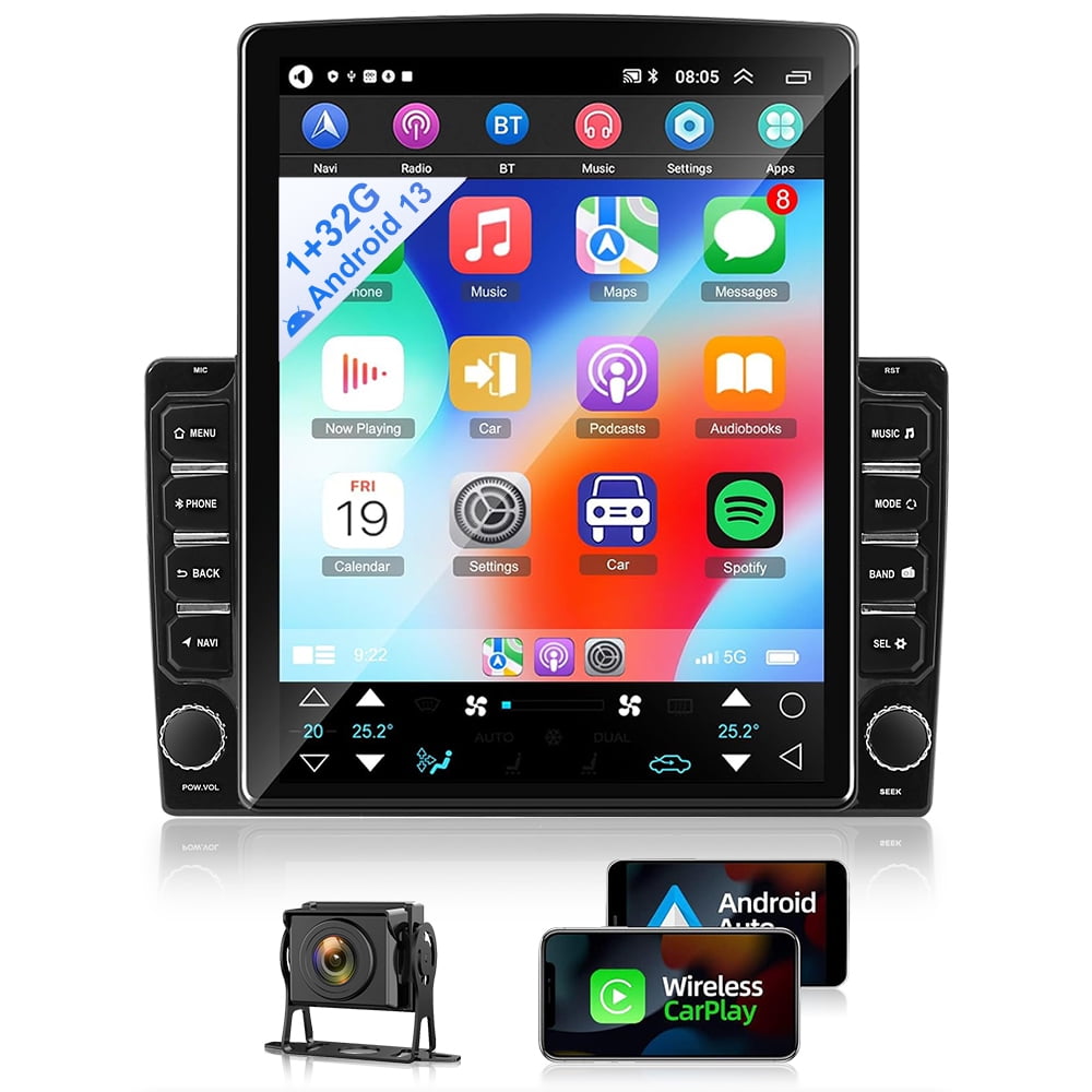 Car Stereo Double Din Vertical Car Radio with Bluetooth GPS Navigation ...