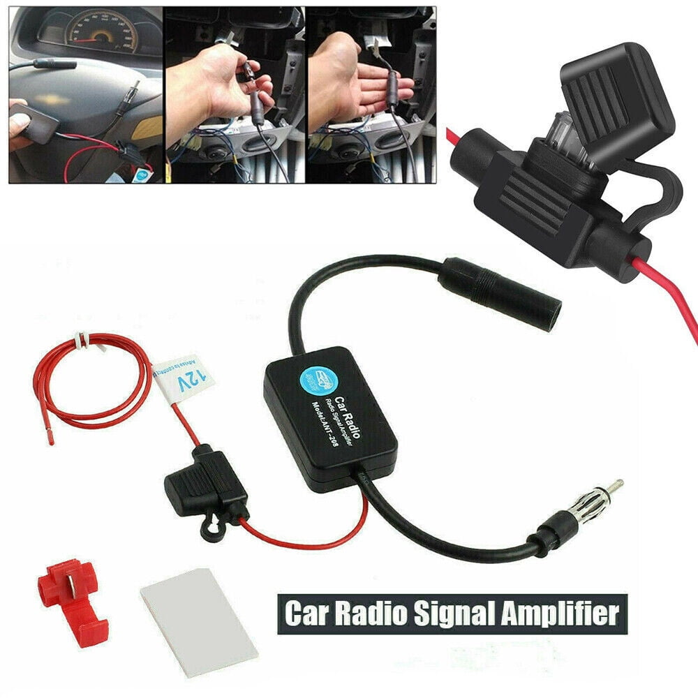 Car Stereo FM & AM Radio Signal Antenna Aerial Signal Amp Amplifier ...