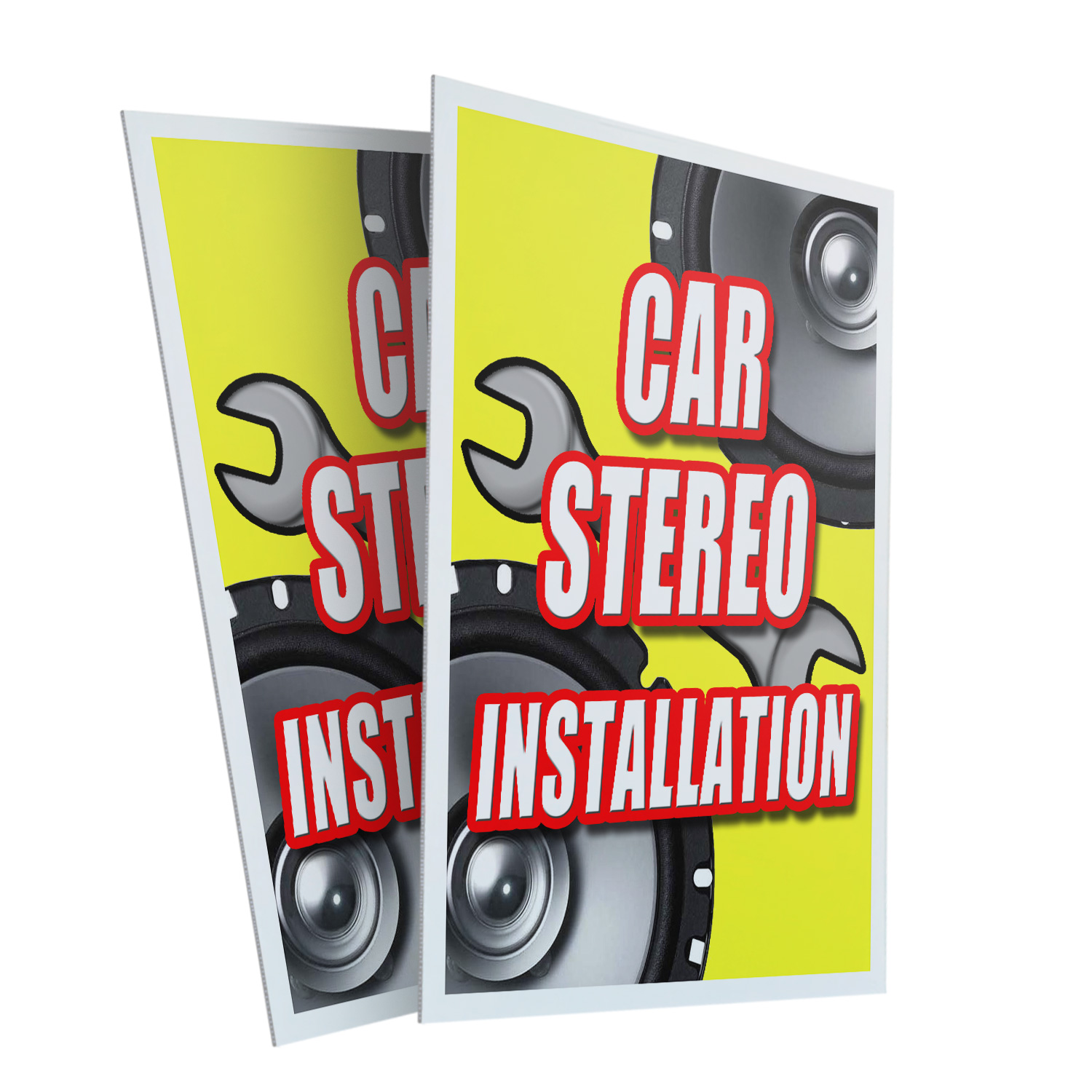 Car Stereo Installation (2-PACK) 24" x 36" Plastic Signs | Sign Insert ...